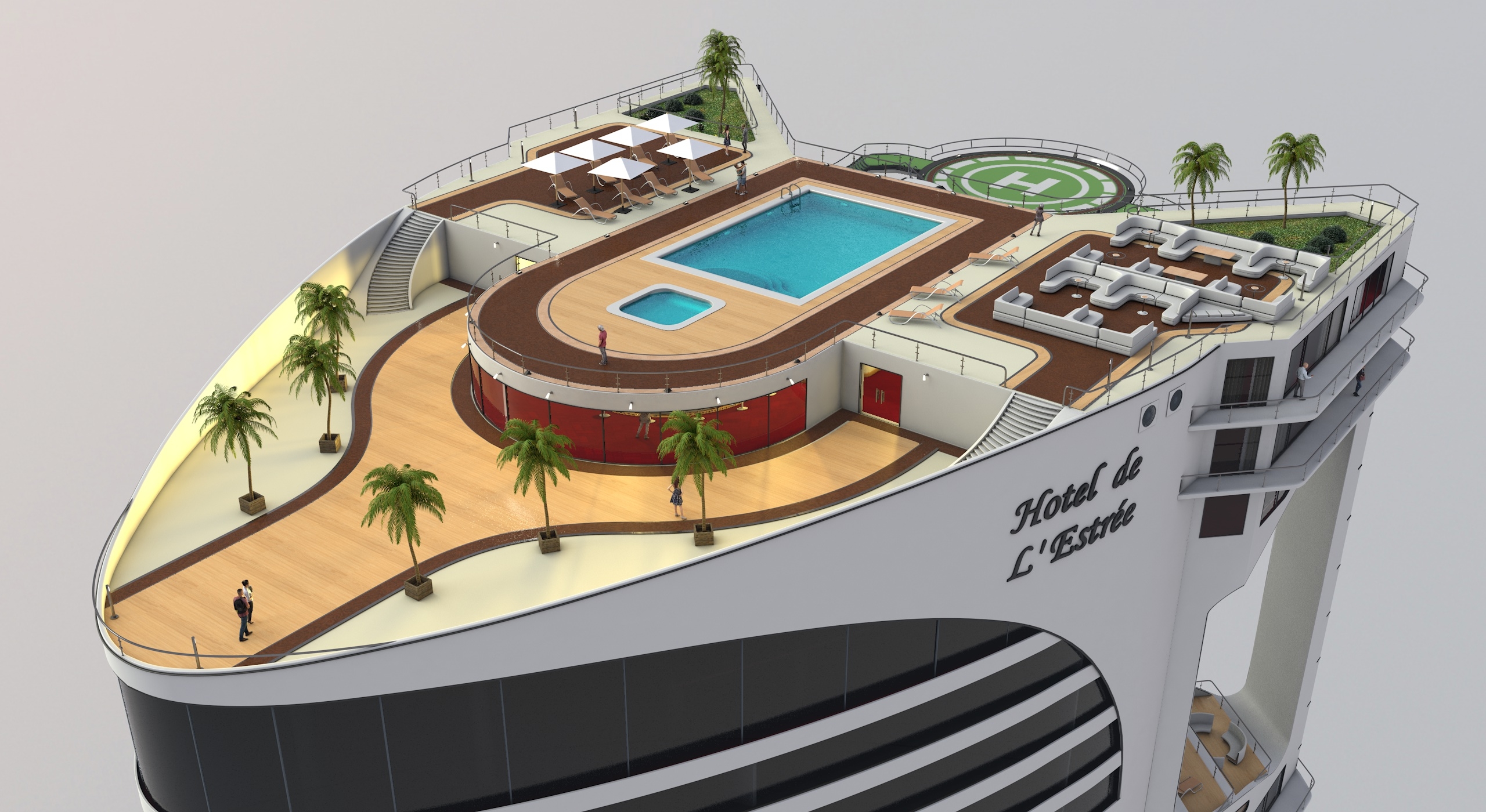 3D hotel designed building model - TurboSquid 1511743