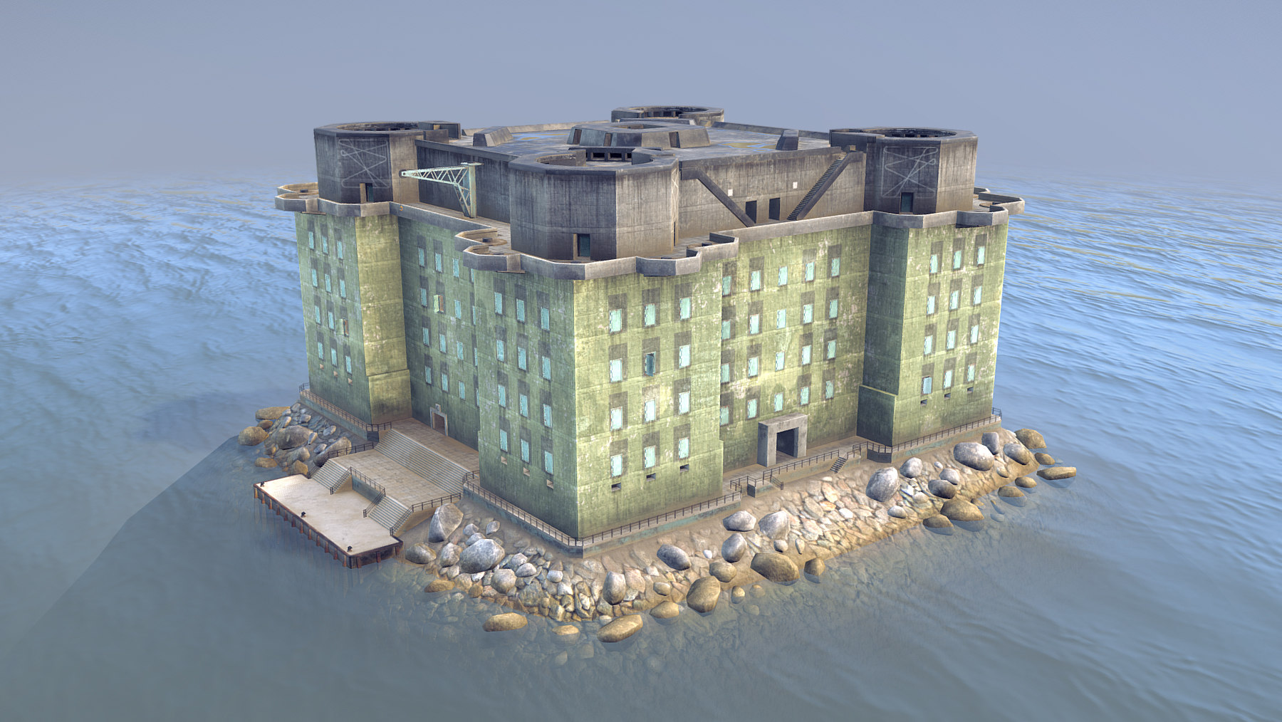 WW2 FlakTurm IV 岛3D模型 - TurboSquid 1513292