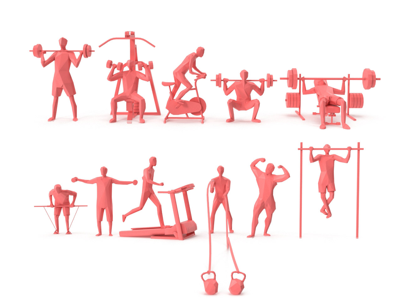 People gym fitness 3D model - TurboSquid 1513493