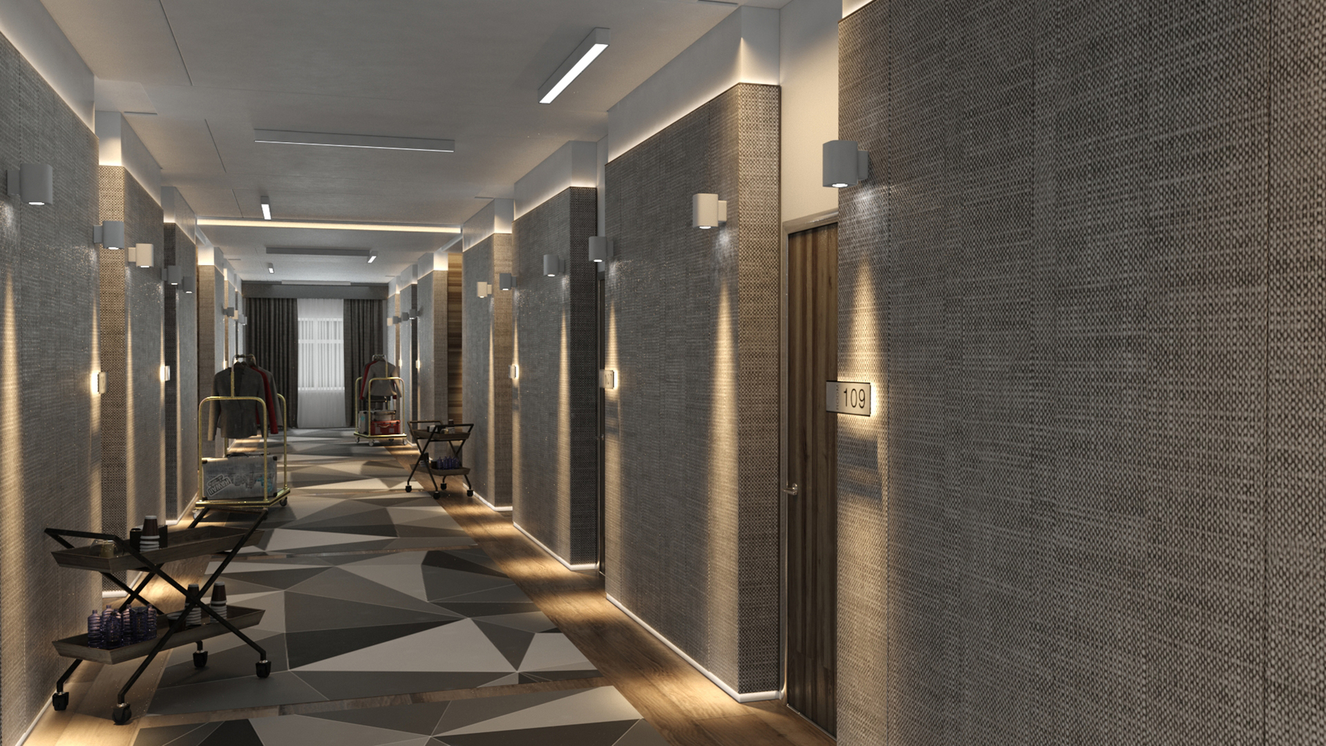 3D model hotel hallway - TurboSquid 1513916
