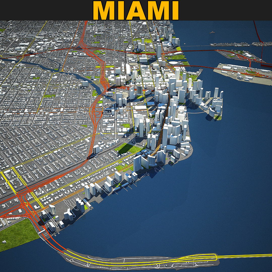 Miami skyline 3D model - TurboSquid 1514335