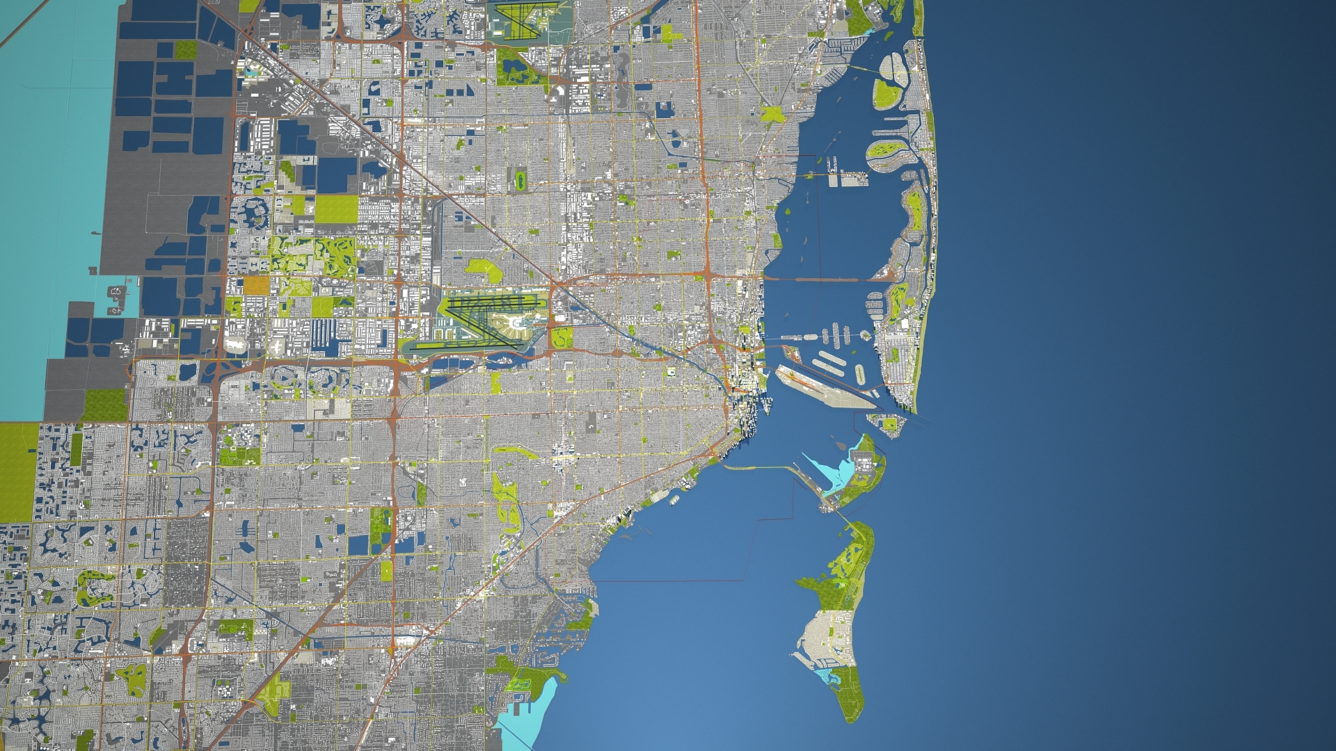 Miami skyline 3D model - TurboSquid 1514335