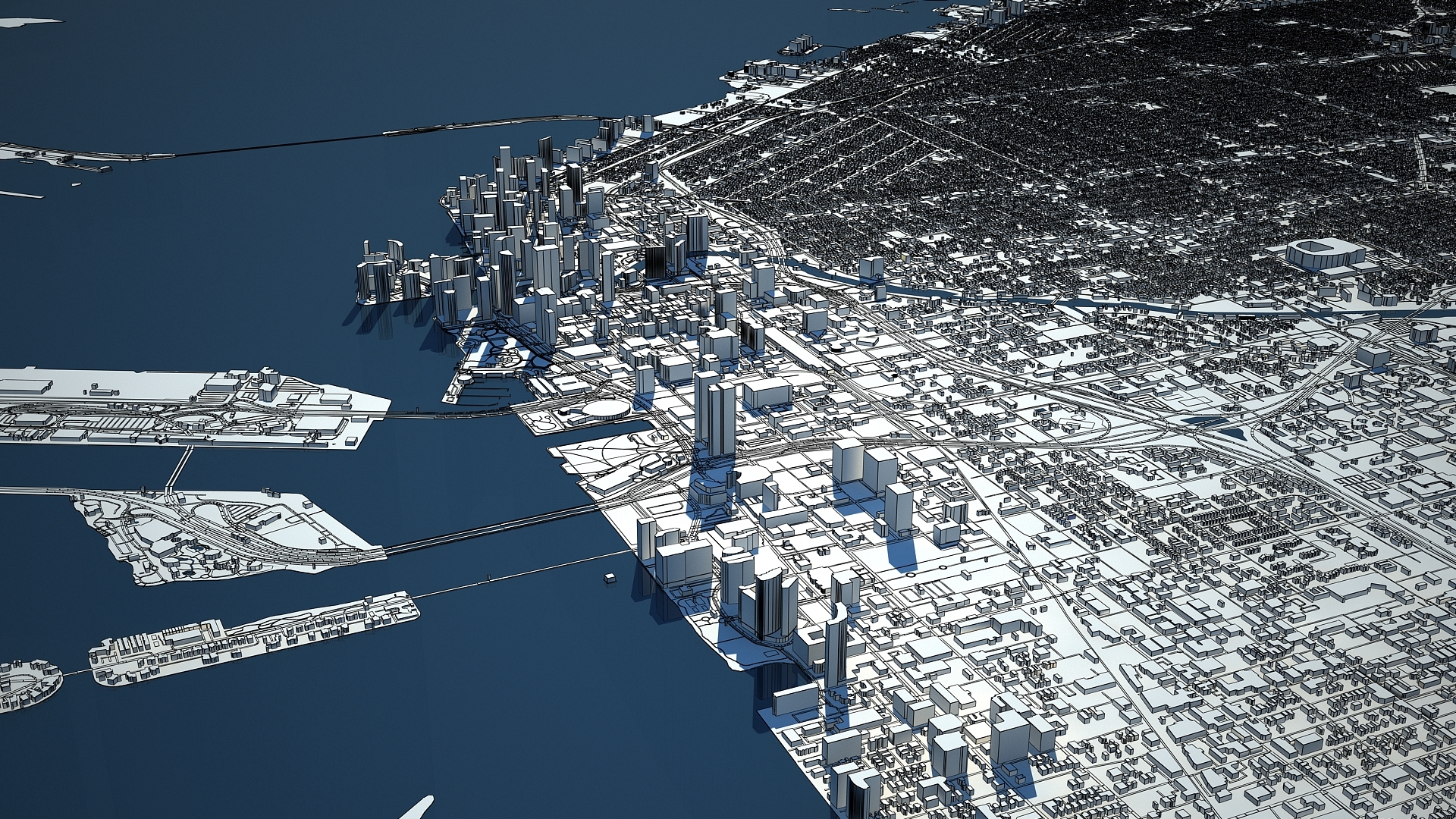 Miami skyline 3D model - TurboSquid 1514335