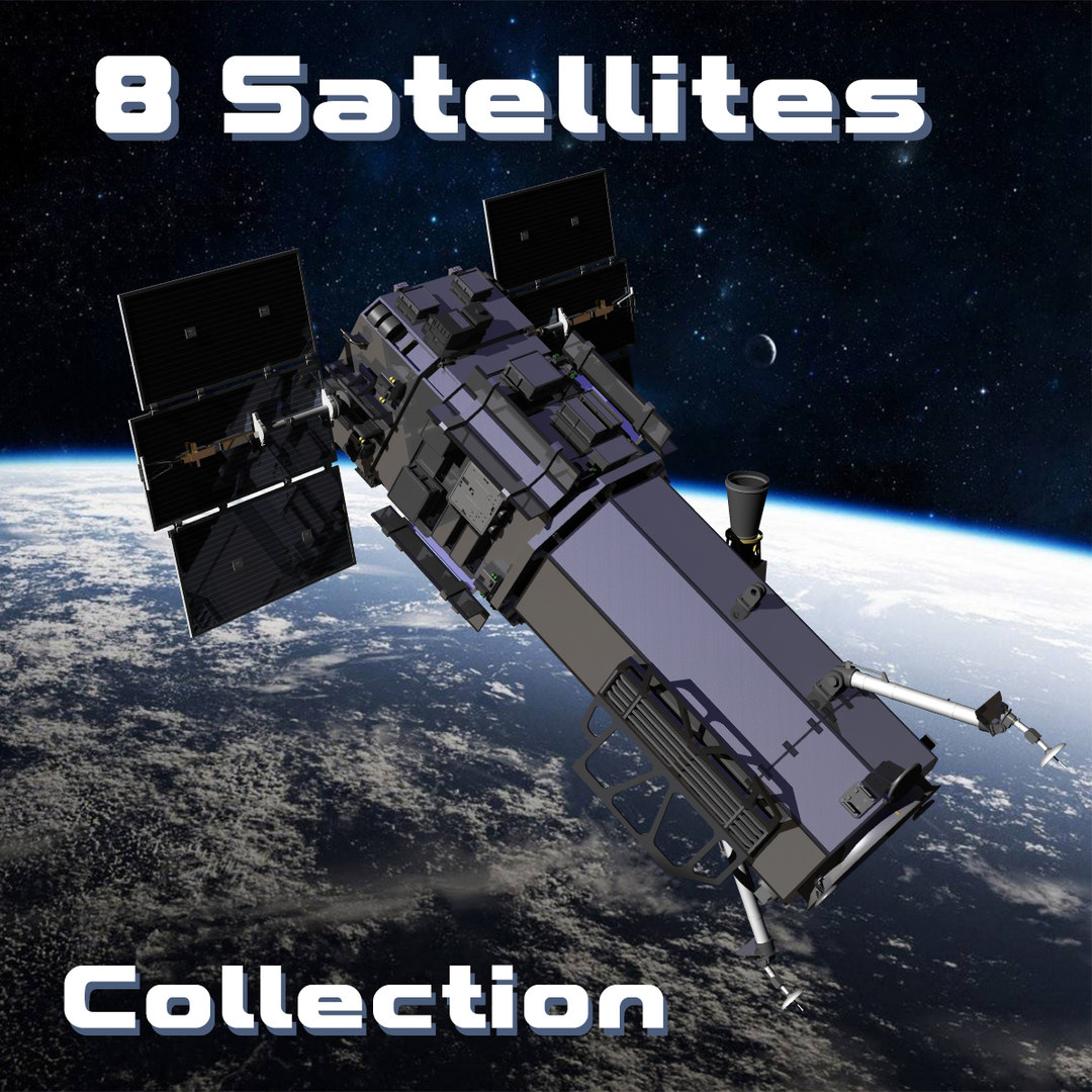 telecommunication satellites 3d model