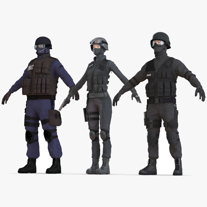 Swat policemans rigged 2 3D model - TurboSquid 1514754