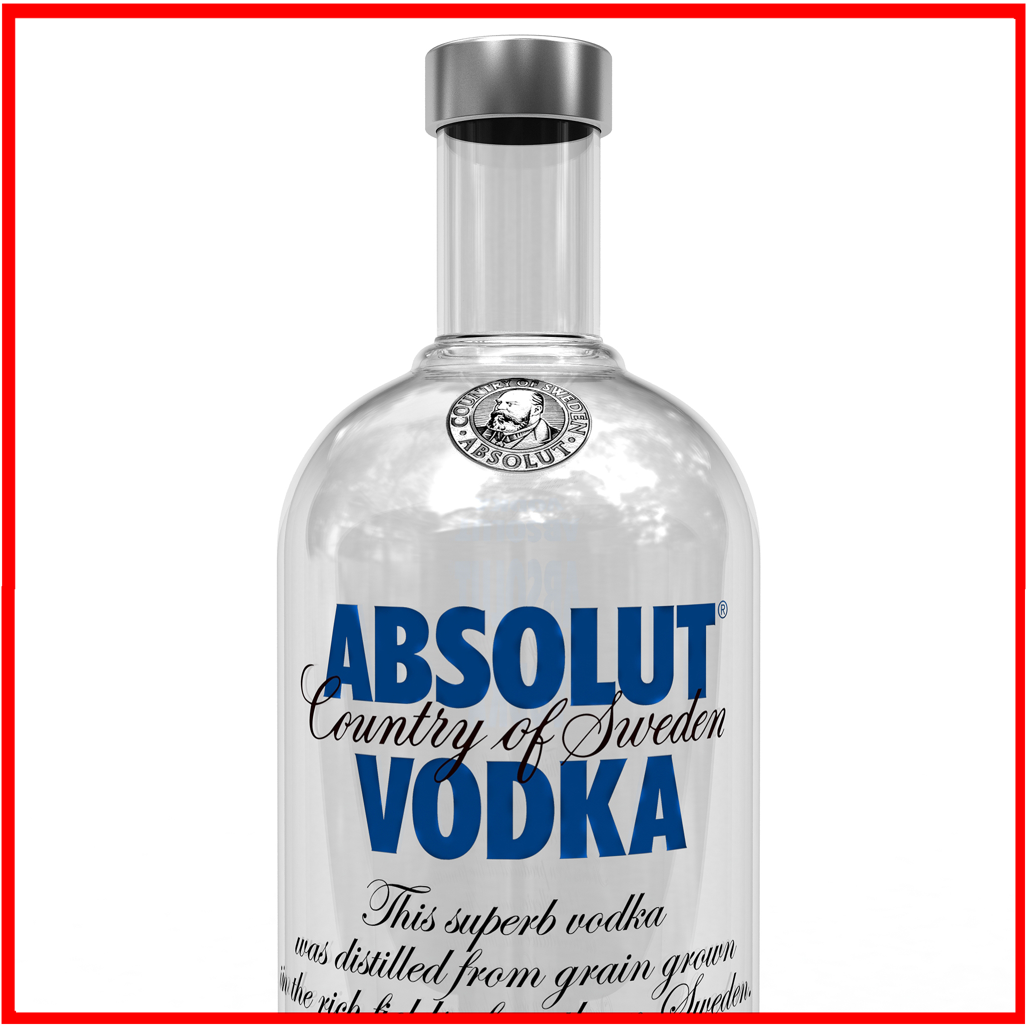 3d absolut vodka bottle