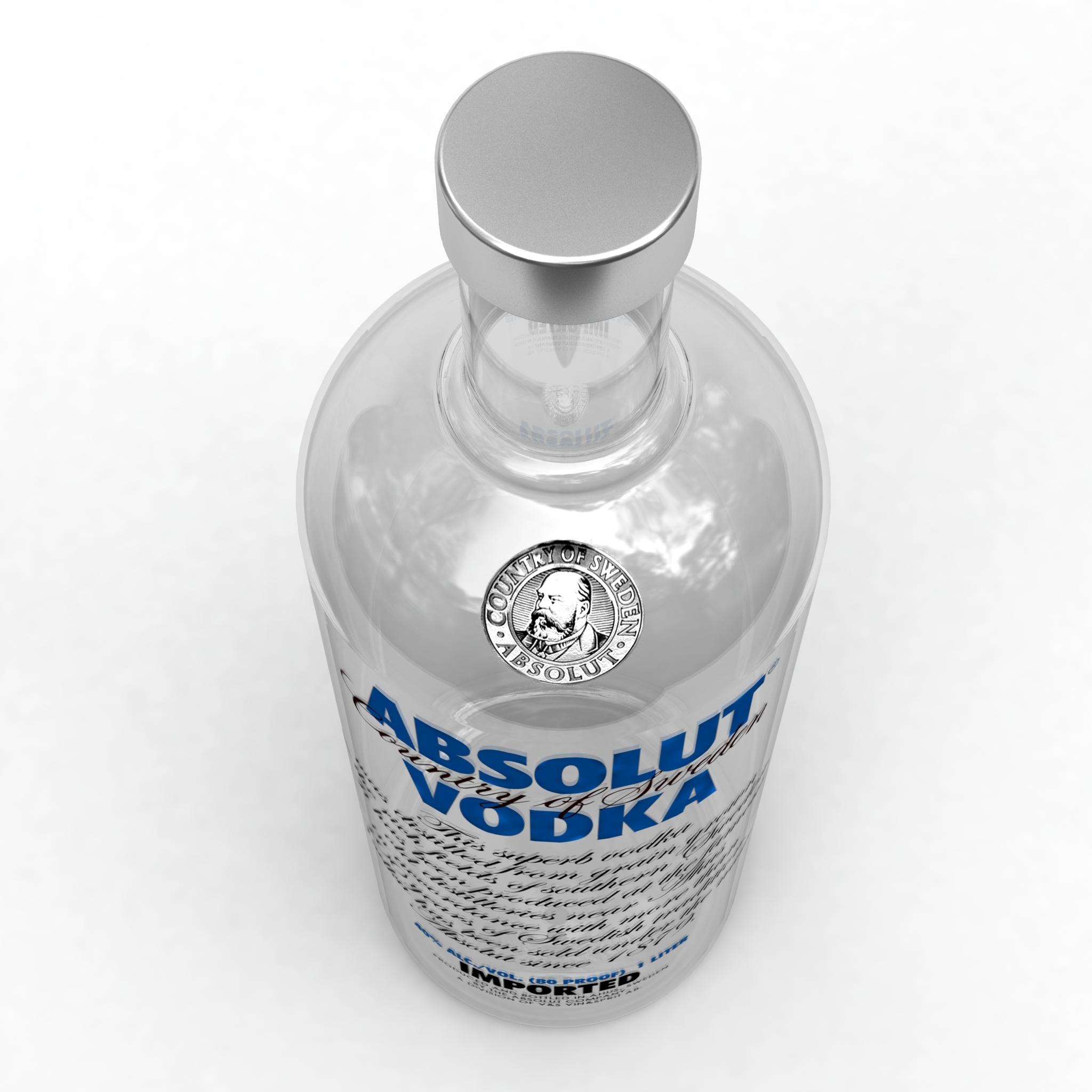 3d absolut vodka bottle