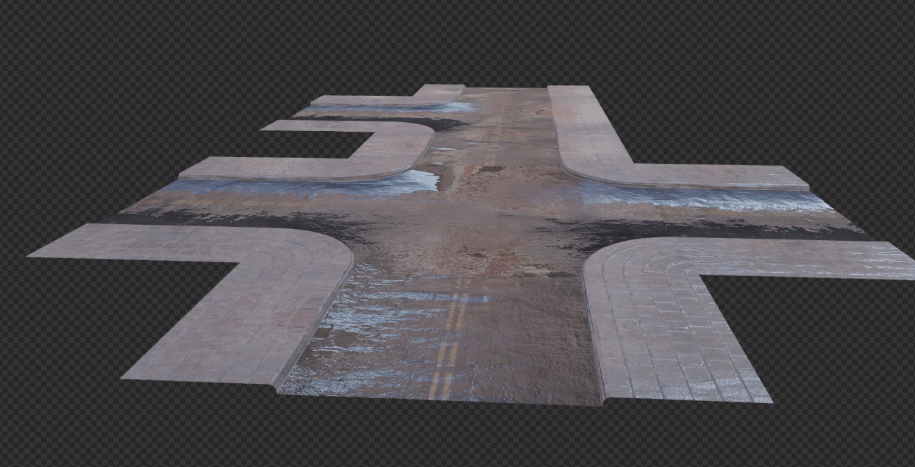 Street road 3D - TurboSquid 1515506