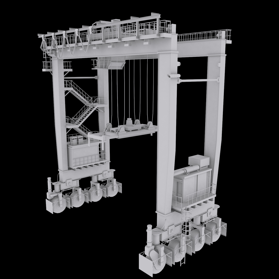 Rtg gantry crane 3D model - TurboSquid 1515896