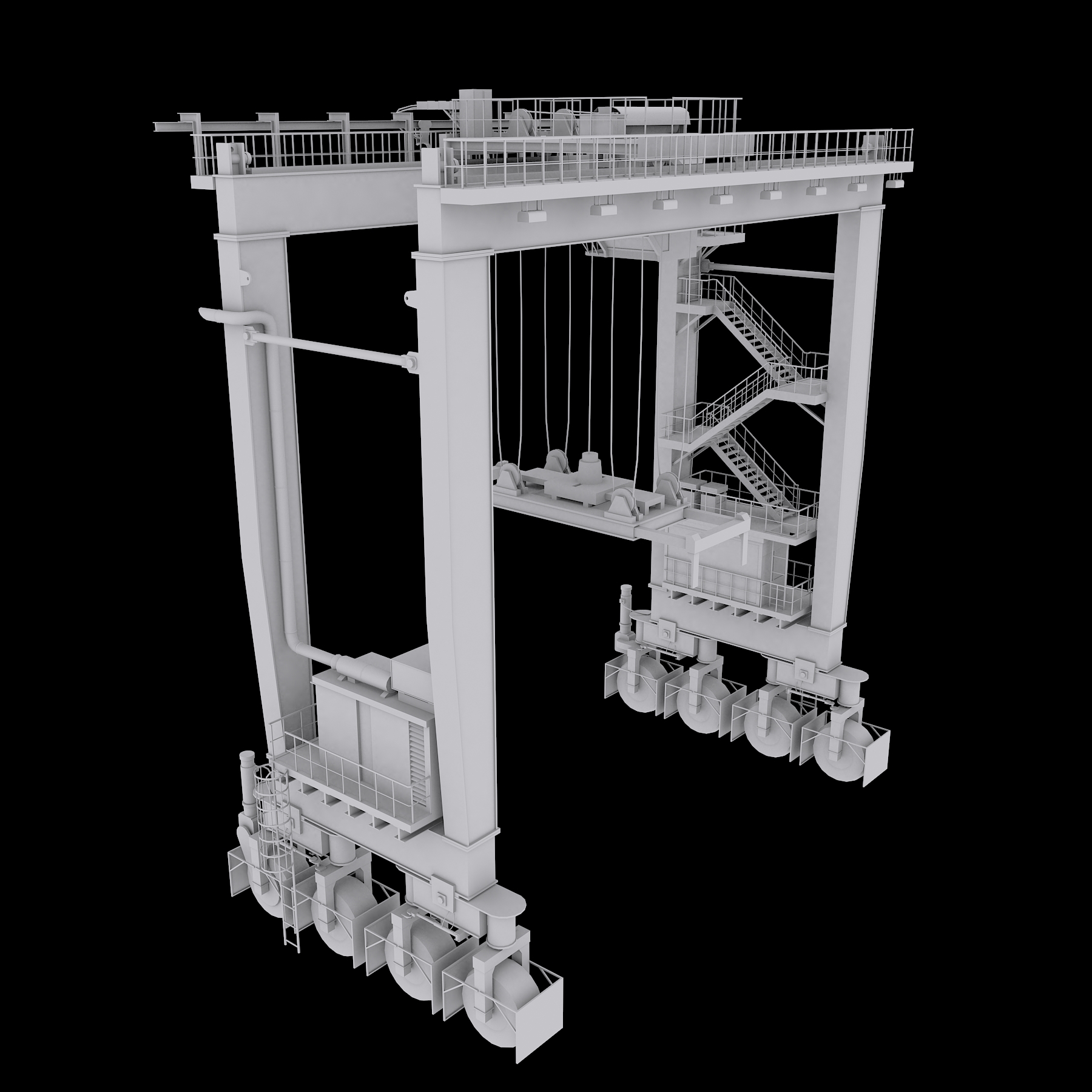 Rtg gantry crane 3D model - TurboSquid 1515896