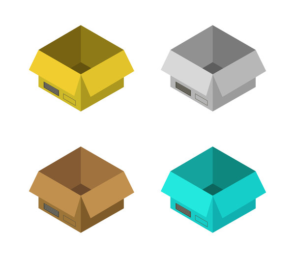 Shapes Encapsulated Postscript isometric box vector