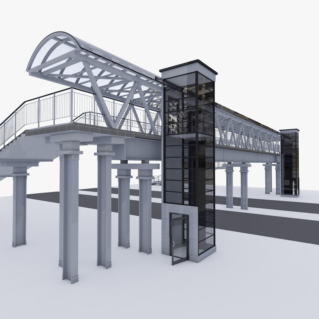 Steel pedestrian bridge 3D - TurboSquid 1516143