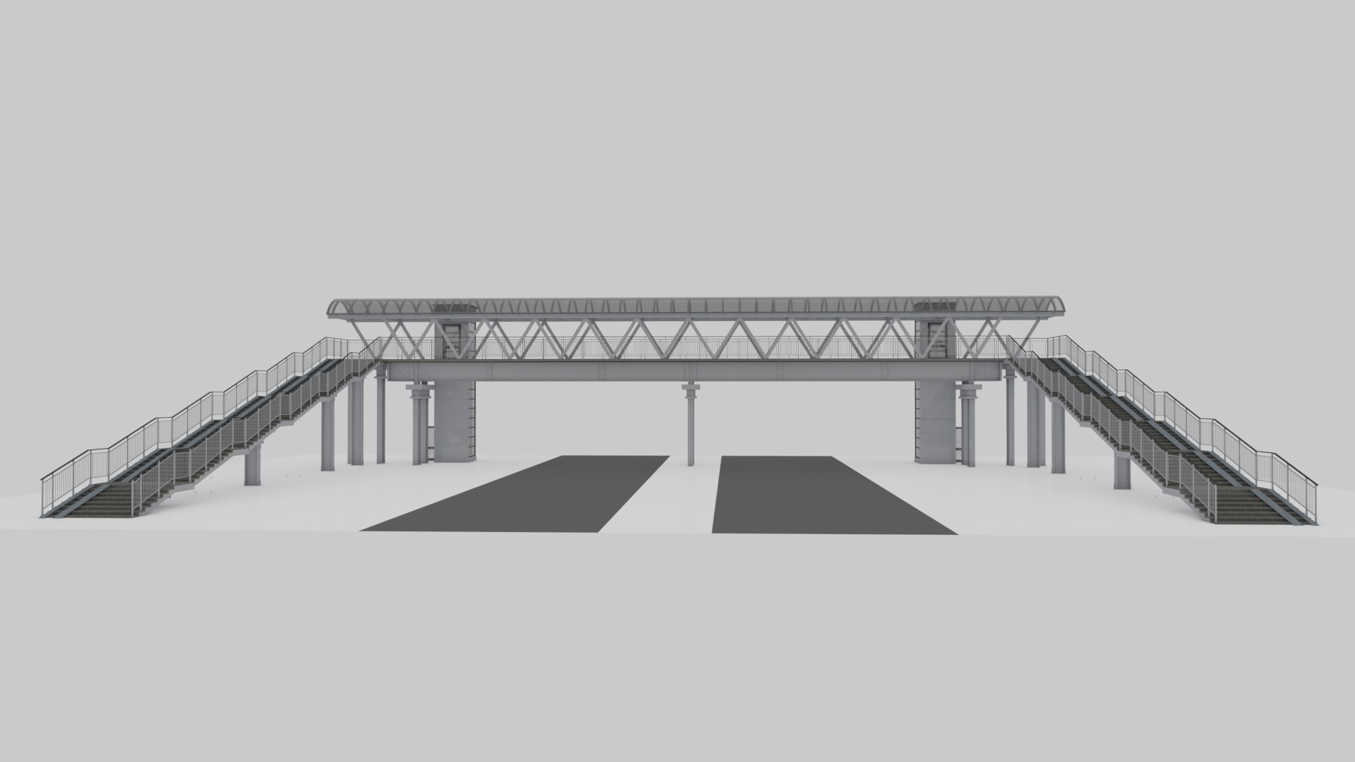 Steel pedestrian bridge 3D - TurboSquid 1516143