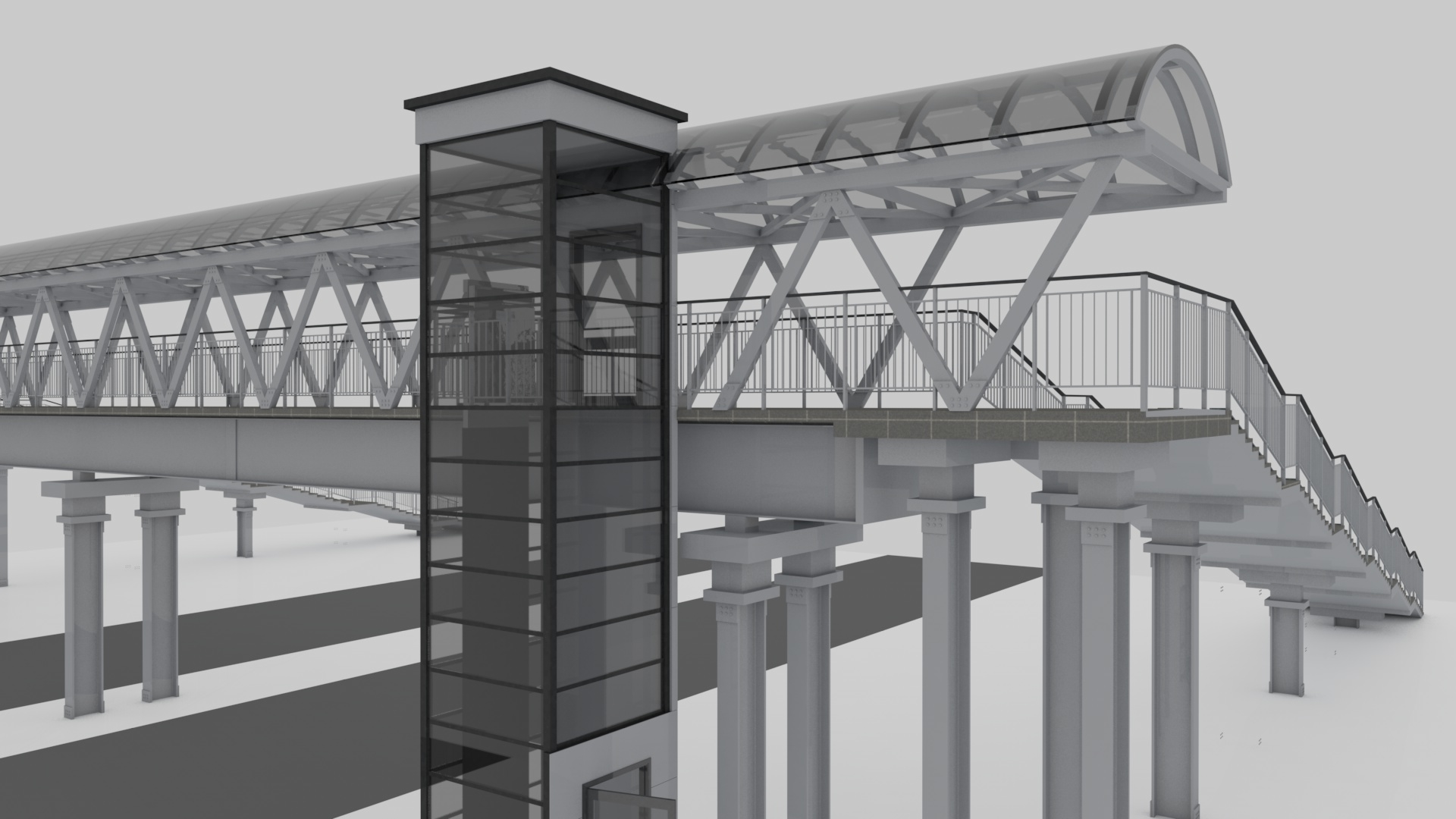 Steel pedestrian bridge 3D - TurboSquid 1516143