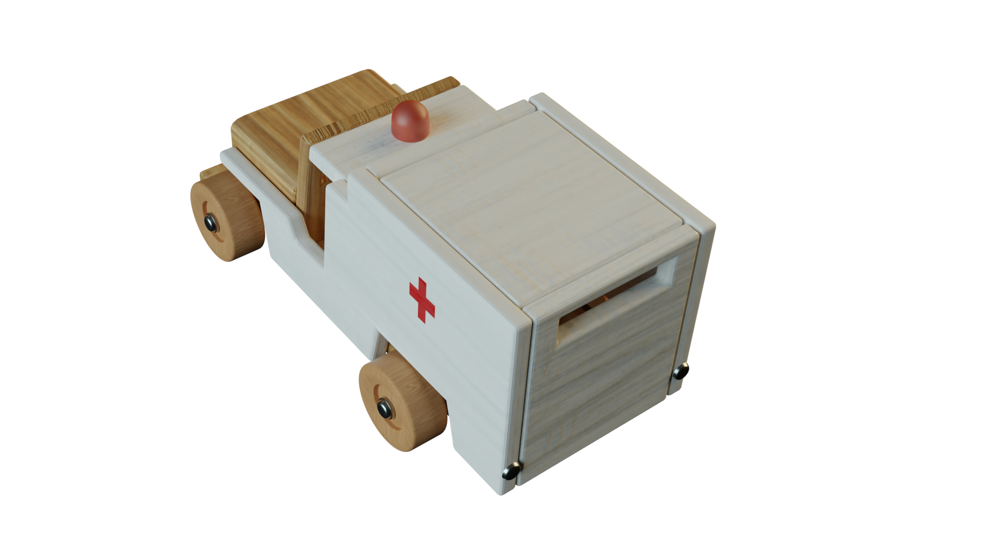 3D wood toy ambulance car - TurboSquid 1516236