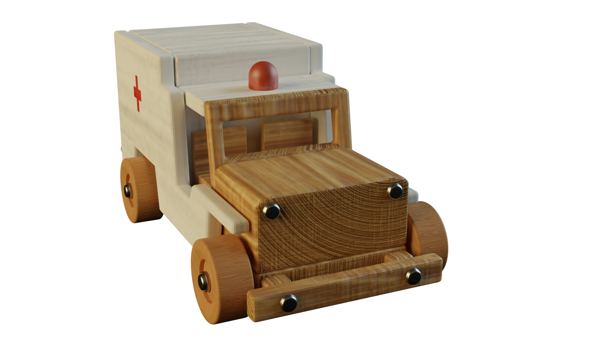 3D wood toy ambulance car - TurboSquid 1516236
