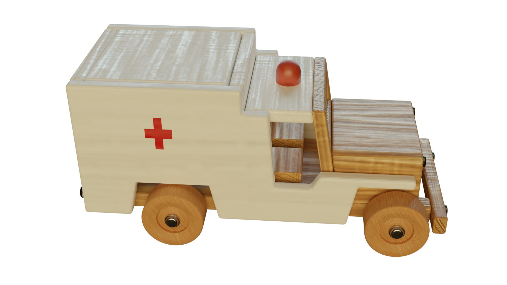 3D wood toy ambulance car - TurboSquid 1516236