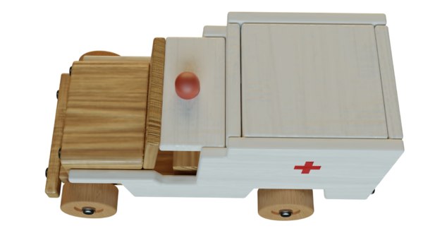 3D wood toy ambulance car - TurboSquid 1516236