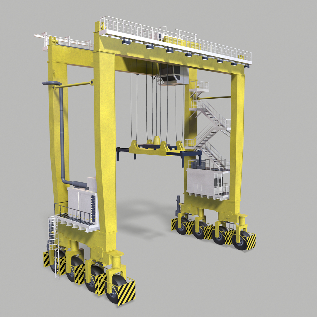 3D rtg gantry crane - TurboSquid 1516488