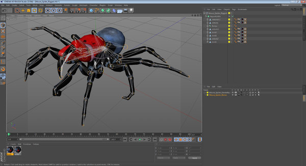 适用于 Cinema 4D 的 Rigged Spiders 系列3D模型 - TurboSquid 1516536