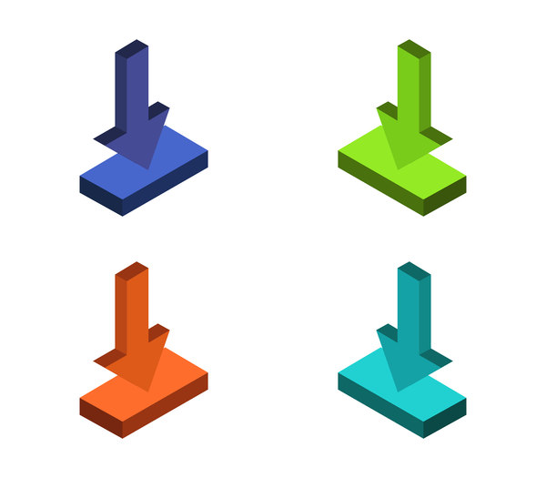 Shapes Encapsulated Postscript isometric download arrow