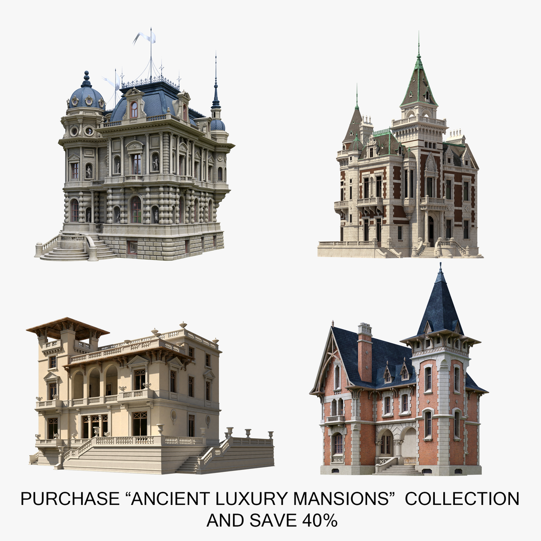 3d model mansion ancient