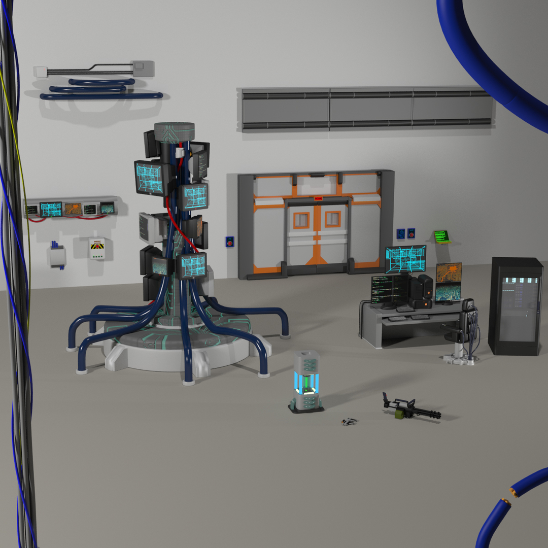 Props cyberpunk cable device 3D - TurboSquid 1517545