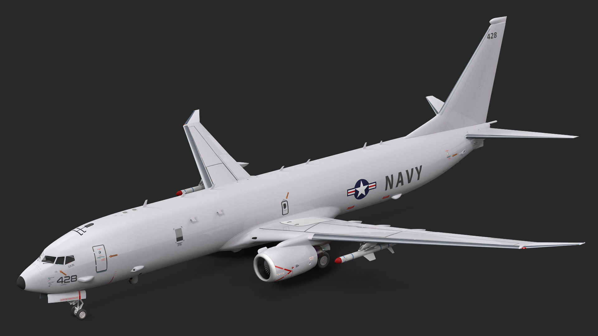 Boeing P-8 Poseidon Military Aircraft Rigged 3D-Modell - TurboSquid 1517703
