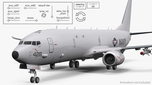Boeing p-8 poseidon military aircraft 3D model - TurboSquid 1517703