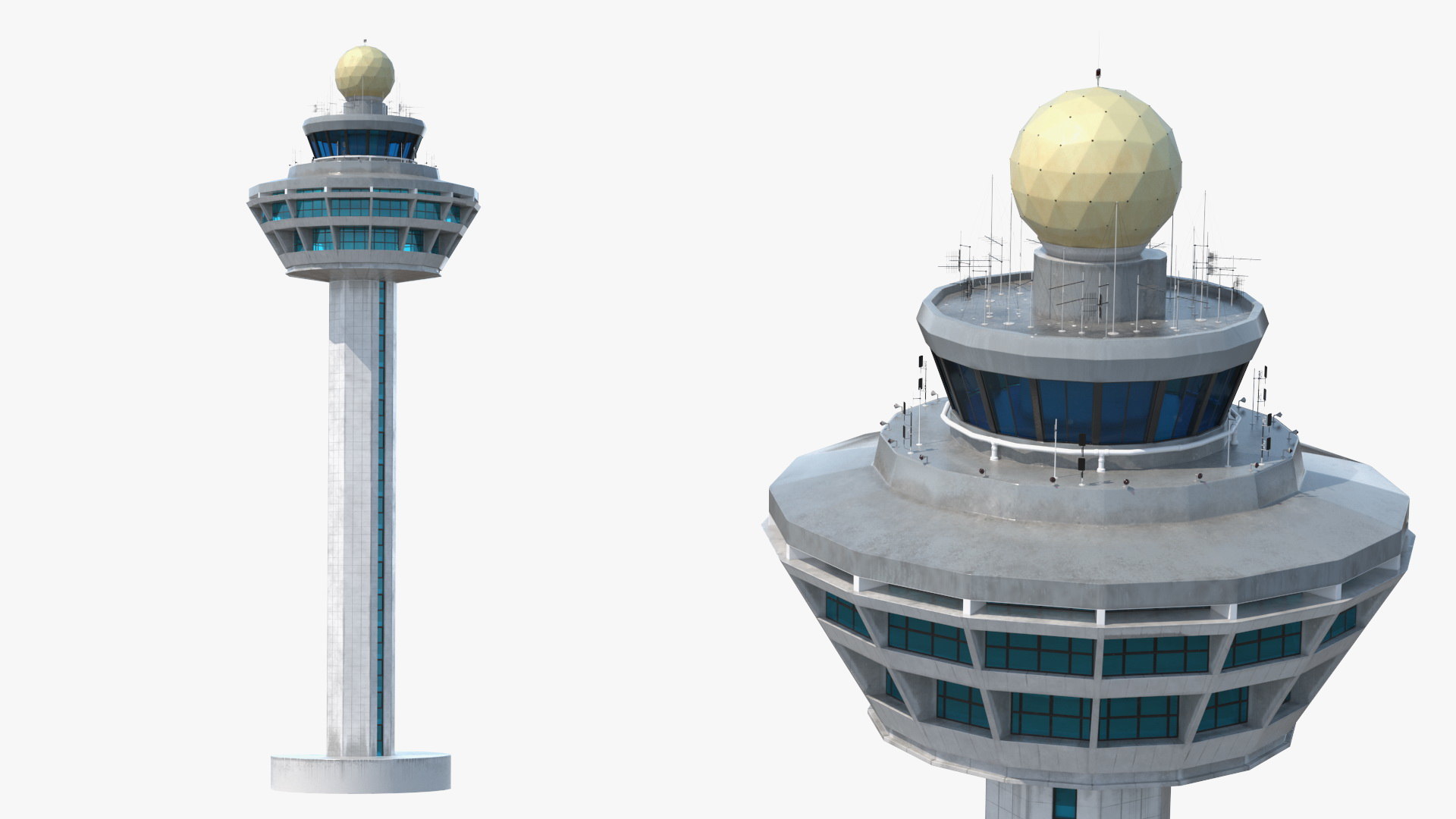 Changi airport control tower 3D model - TurboSquid 1518210