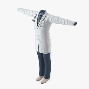 Male Lab Coat 3D model - TurboSquid 1819747