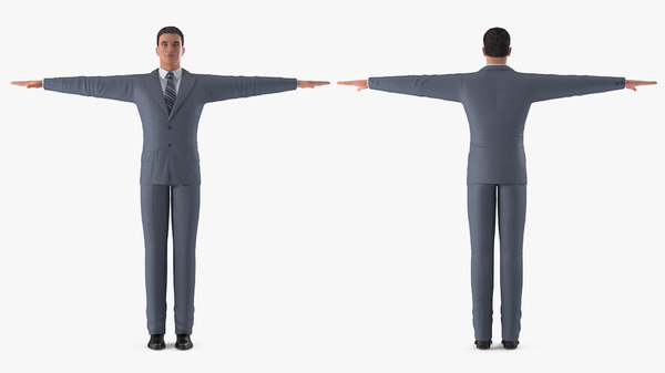 3D man business suit t-pose - TurboSquid 1518255