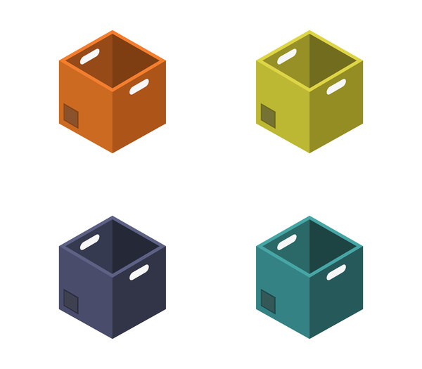Shapes Encapsulated Postscript isometric box vector