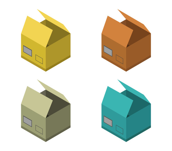 Shapes Encapsulated Postscript isometric box vector