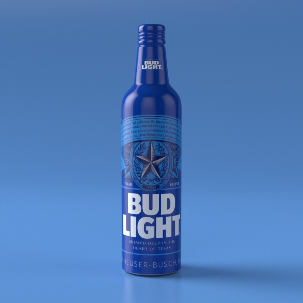 3D model budweiser light aluminum bottle - TurboSquid 1518132