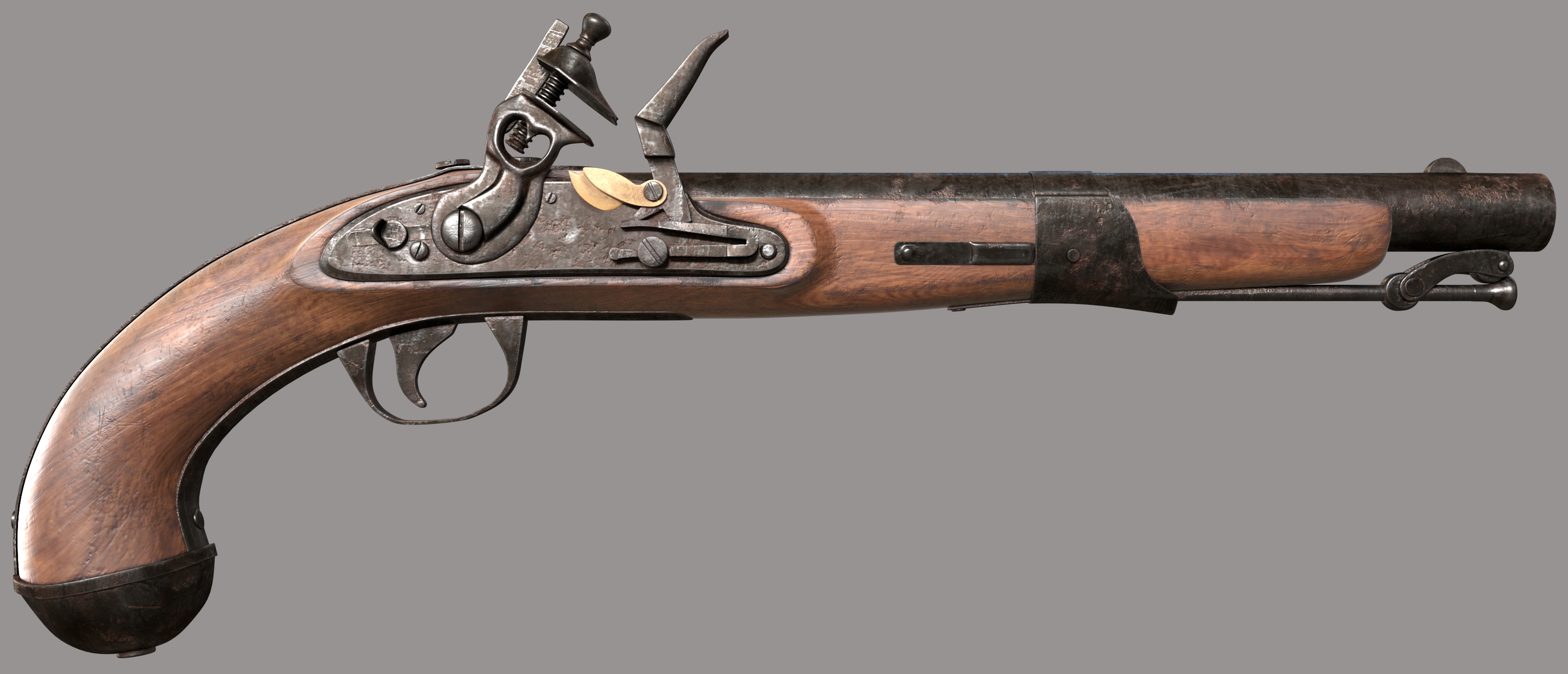 Flintlock pistol 3D model - TurboSquid 1518207