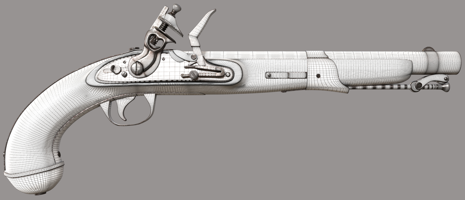 Flintlock pistol 3D model - TurboSquid 1518207