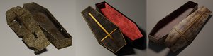 3d model of coffin wood