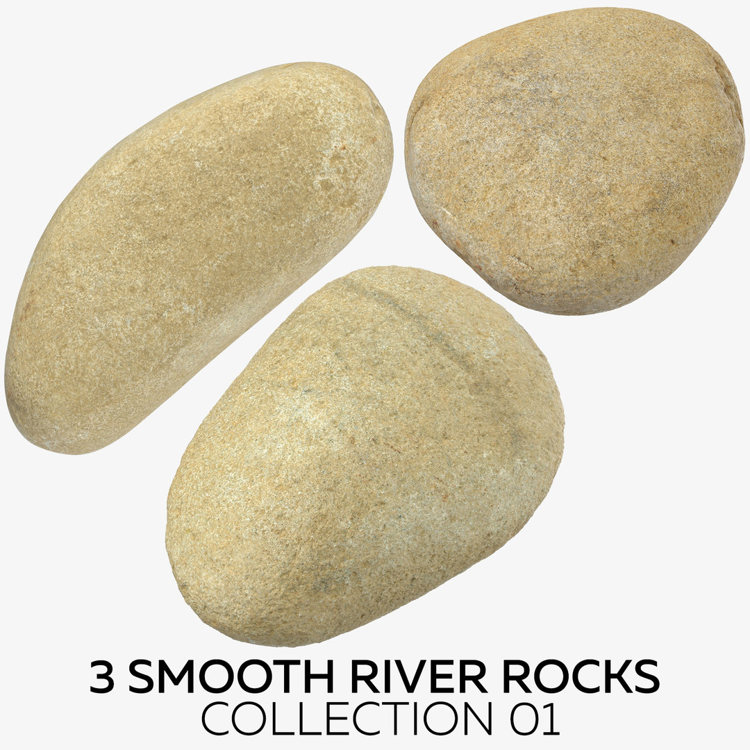 3D 3 smooth river rocks - TurboSquid 1518442