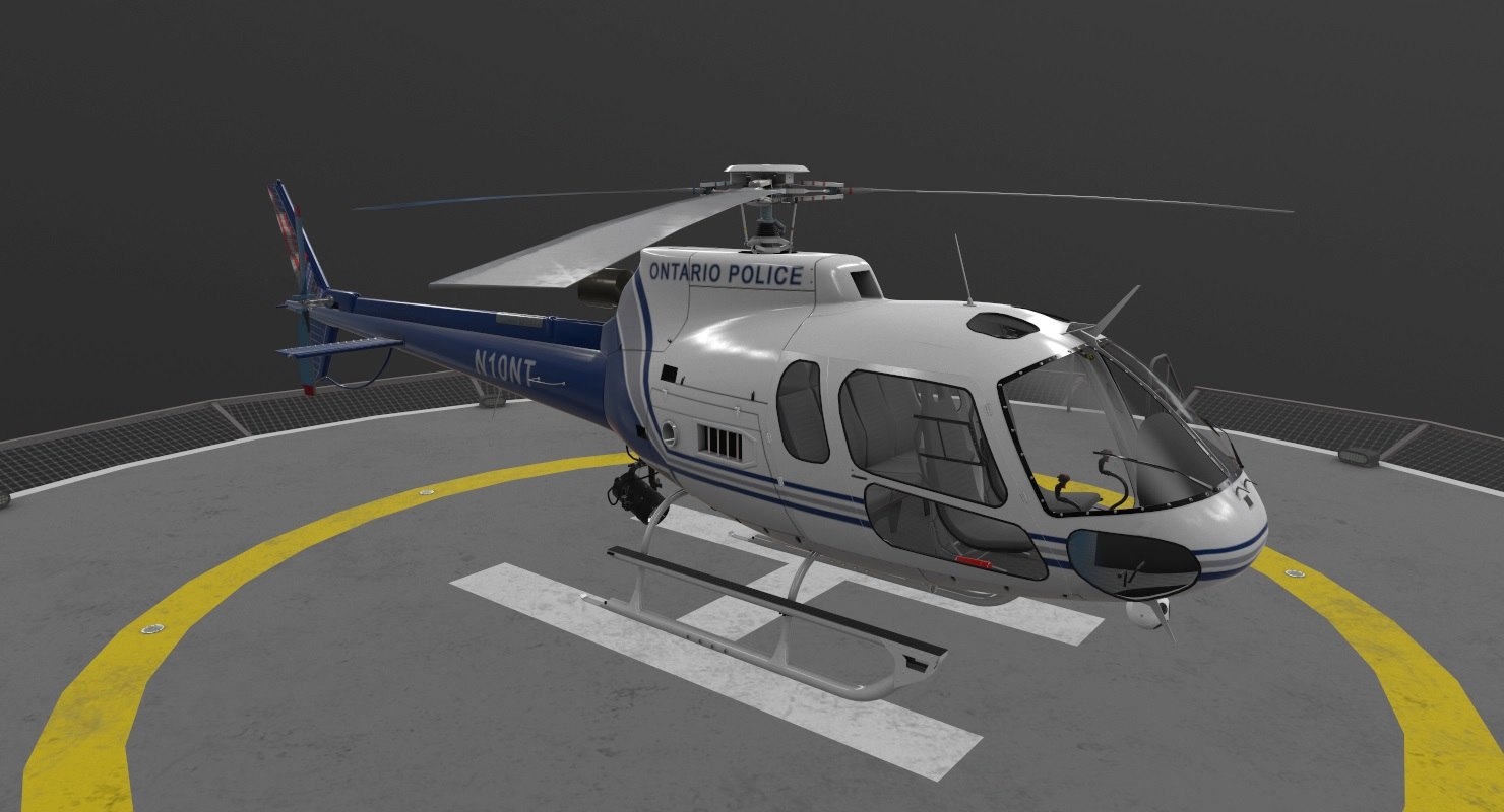 Helicopter as-350 ontario police 3D model - TurboSquid 1518618