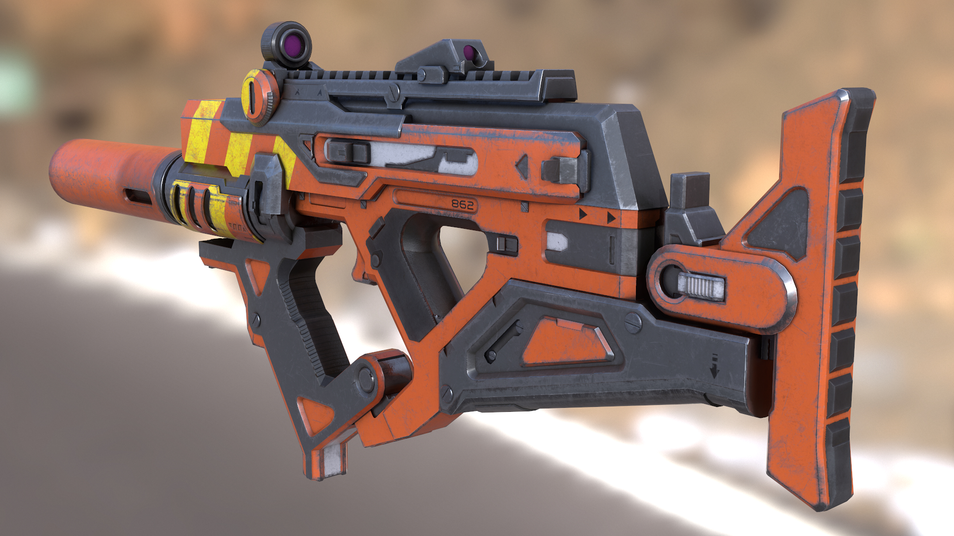 Futuristic SMG Modelo 3D - TurboSquid 1518709