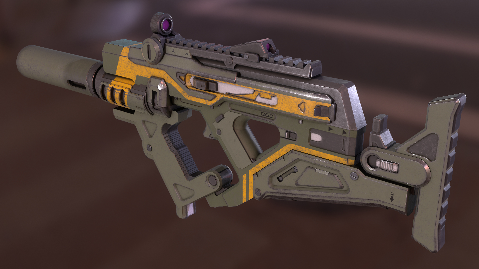 Futuristic SMG Modelo 3D - TurboSquid 1518709