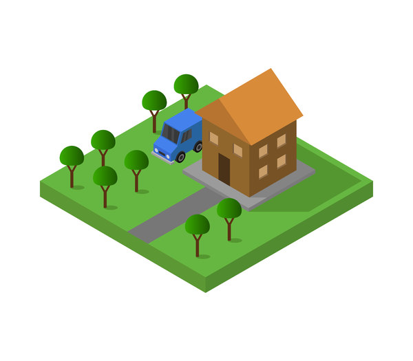 Shapes Encapsulated Postscript isometric house