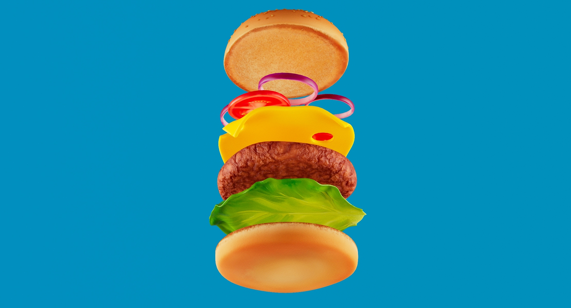 3D cartoon burger - TurboSquid 1519282