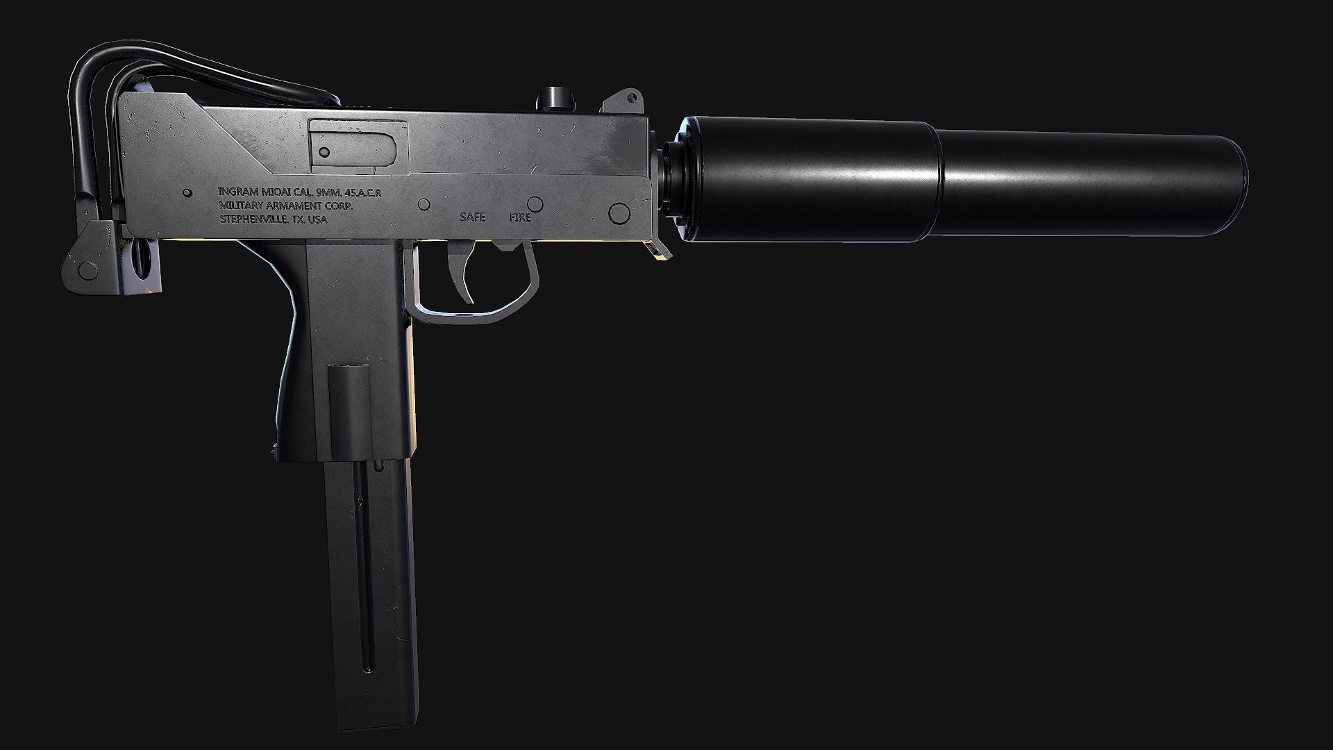 Machine pistol mac-10 3D - TurboSquid 1519400