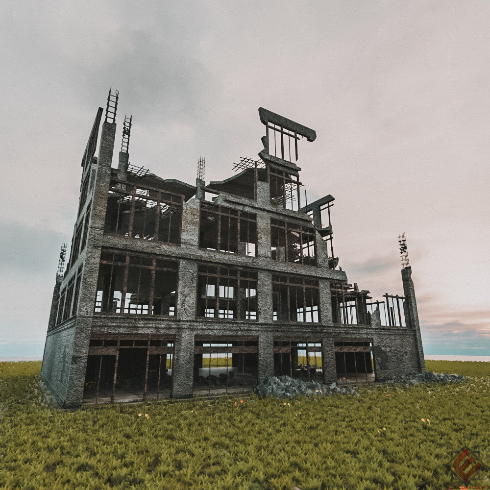 3D model destroyed building - TurboSquid 1519531
