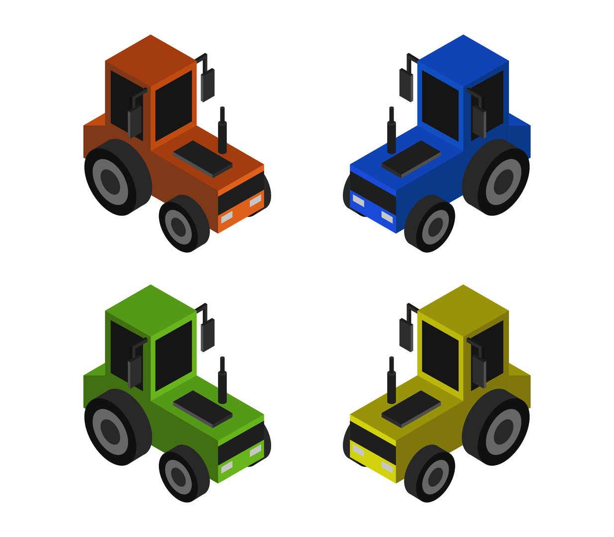 Shapes Encapsulated Postscript isometric tractor vector