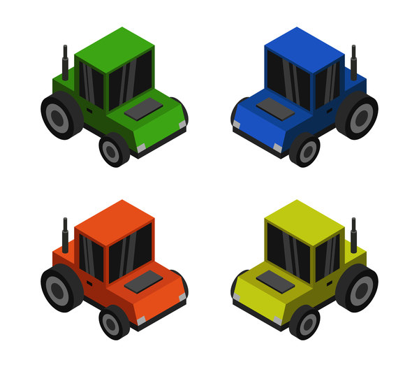 Shapes Encapsulated Postscript isometric tractor vector