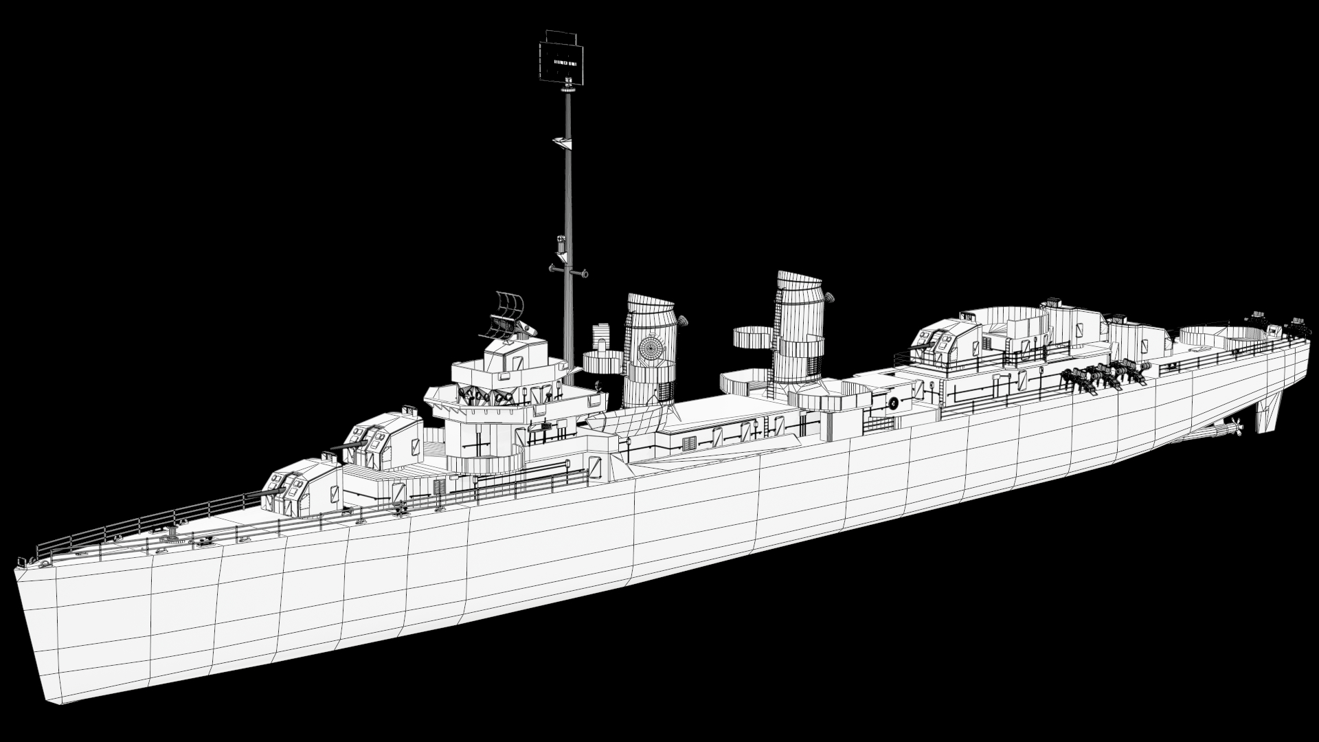 Fletcher class destroyers fletcher-class 3D model - TurboSquid 1519914