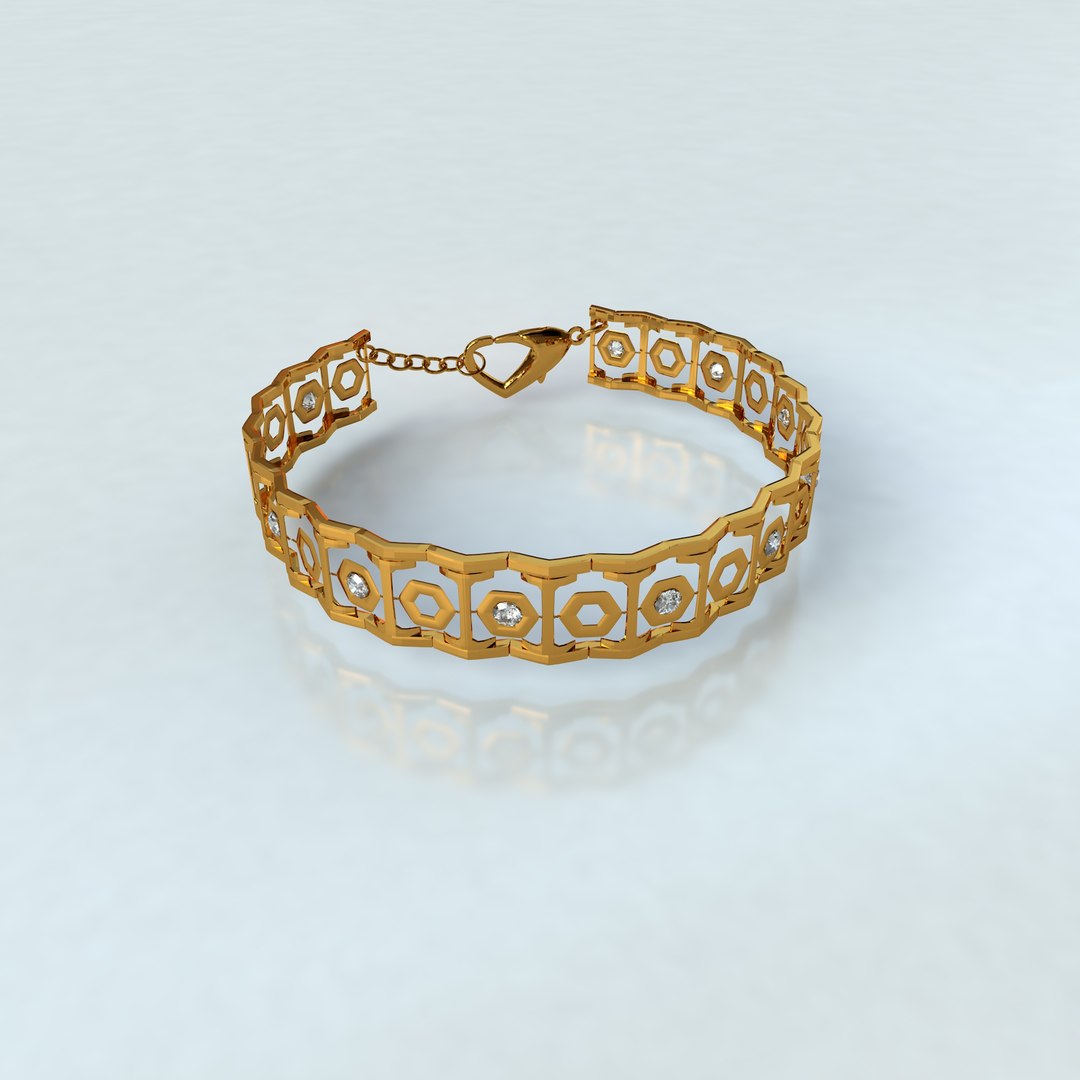 Bracelet gold silver 3D model - TurboSquid 1520021